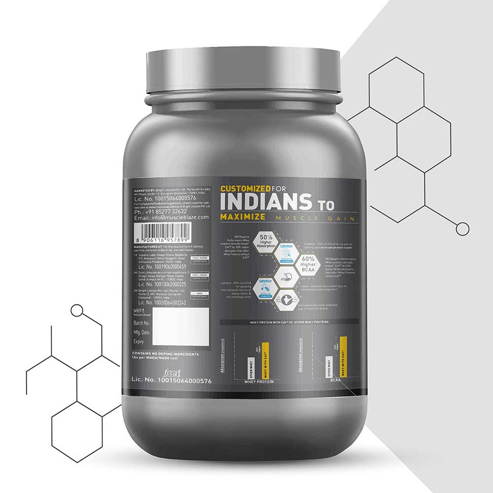 MuscleBlaze Biozyme Performance Whey Protein (4.4 lb / 2kg Rich Chocolate)