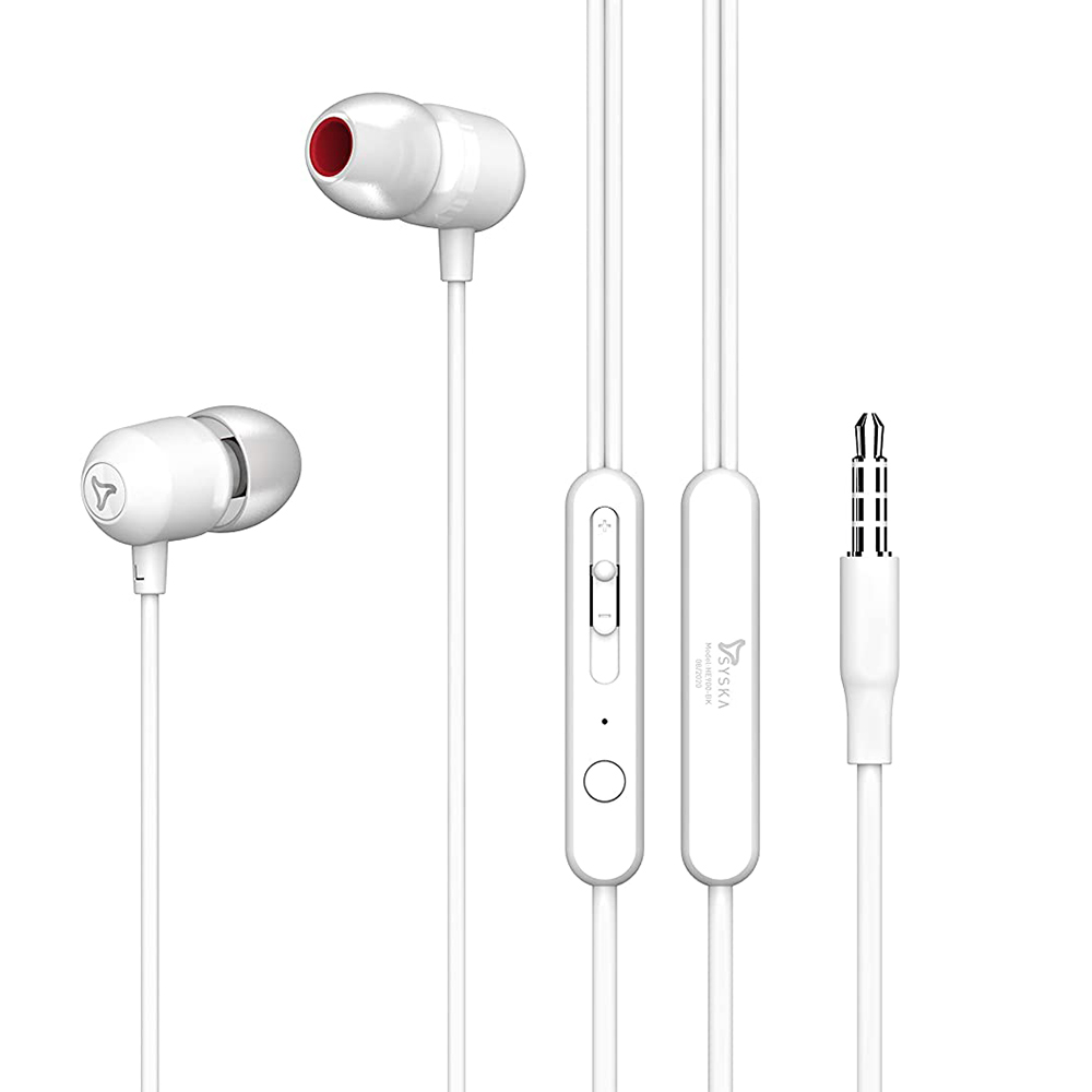 Syska HE910 Wired Earphones, White at Best Price in India | https://www ...
